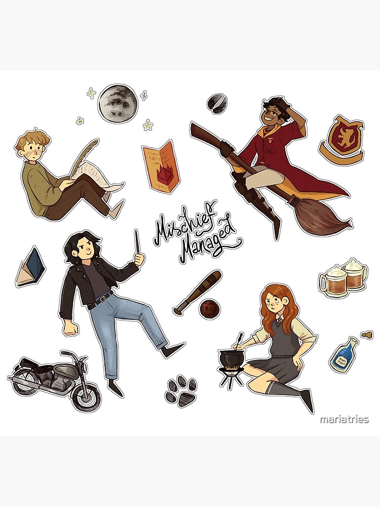 "marauders pattern v2 white/transparent" Art Print by mariatries ...