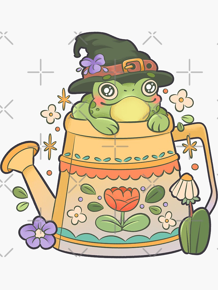 "Cute gardener froggie" Stickerundefined by lizdejupiter | Redbubble