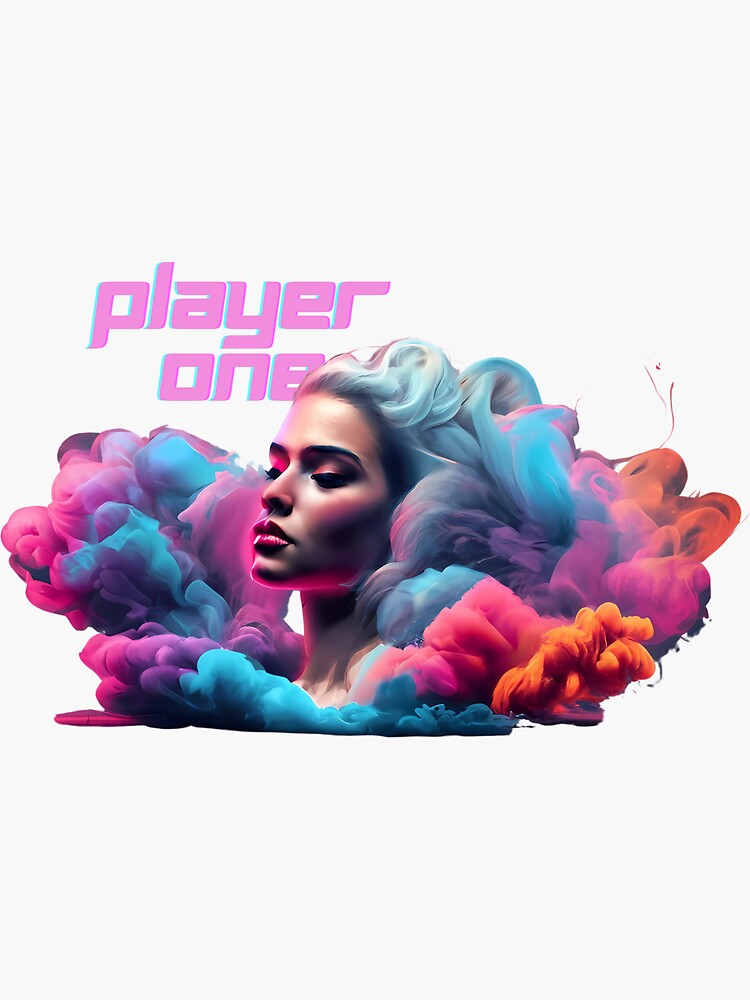"Graphic Sticker " player one " game style " Sticker for Sale by sfwArt ...