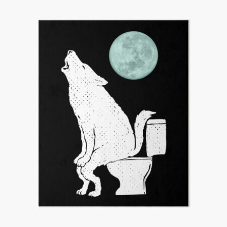 "Moonlight Wolf Howling having a Poop Halloween" Art Board Print by ...