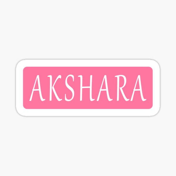 "Akshara Name" Sticker for Sale by jeallan | Redbubble