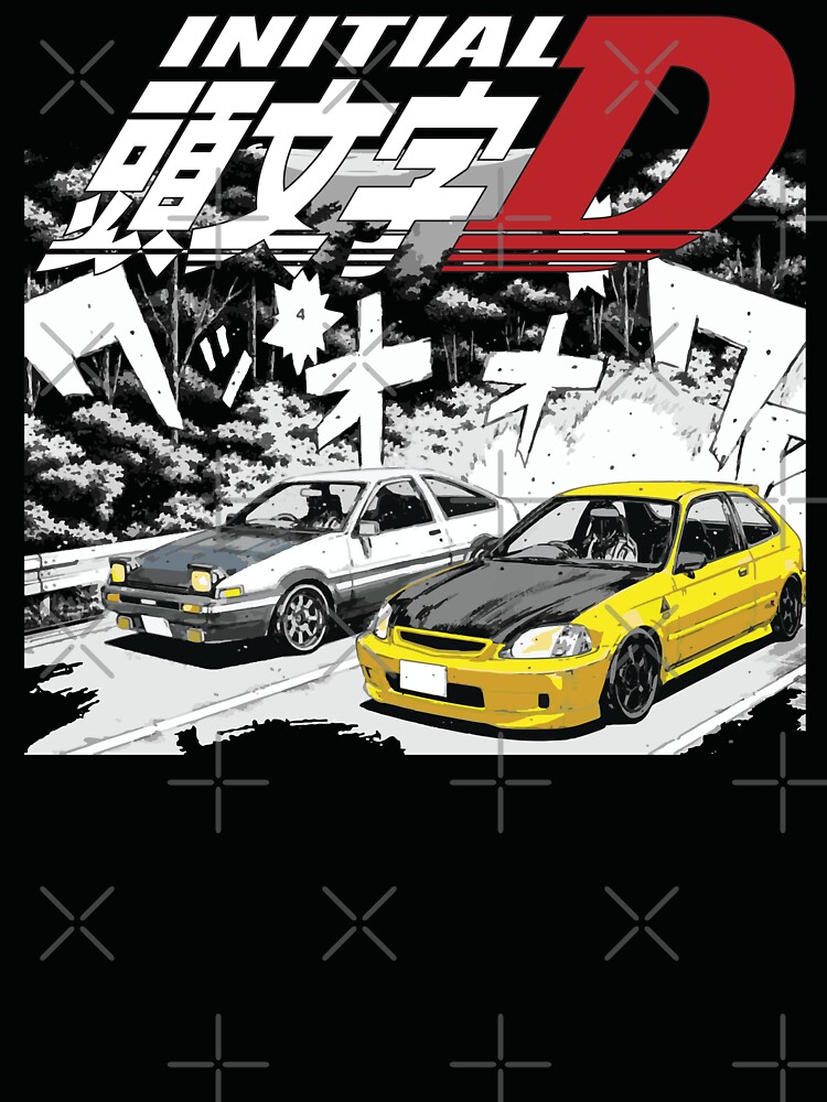 "Initial D Drifting ek9 spoon todo vs AE86 Takumi racing" Sticker for ...