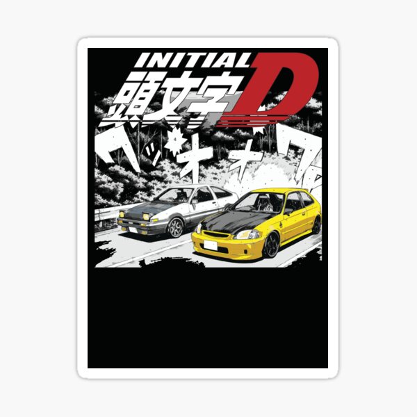 "Initial D Drifting ek9 spoon todo vs AE86 Takumi racing" Sticker for Sale by cowtownCOWBOY ...