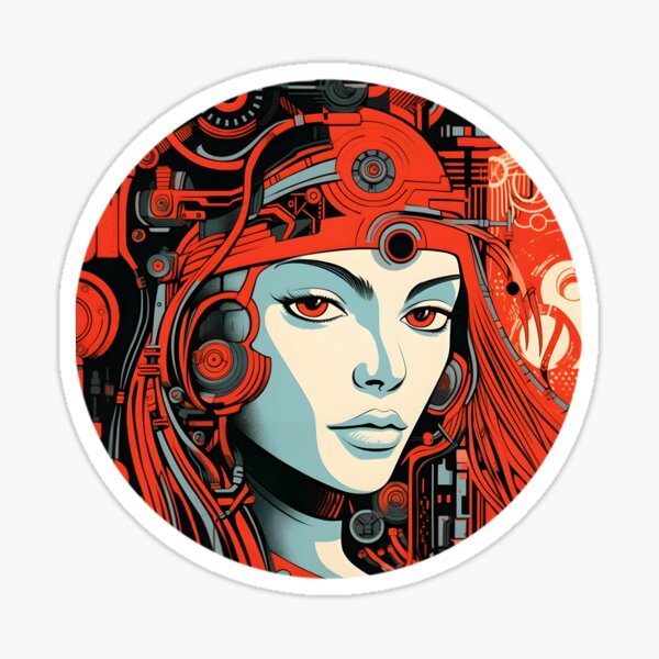 "cyborg 5a" Sticker by ARTistCyberello | Redbubble