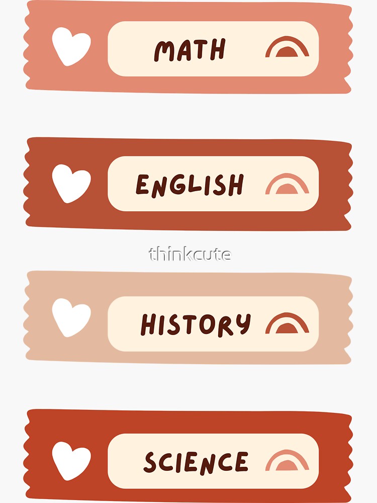 "School Subjects Sticker Pack/Labels Sticker" Sticker for Sale by ...