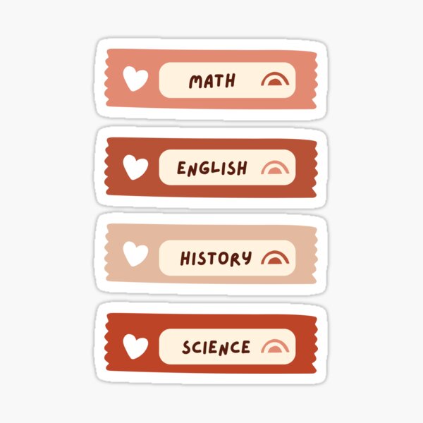 "School Subjects Sticker Pack/Labels Sticker" Sticker for Sale by ...