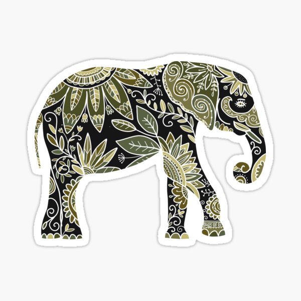 "Ornate elephants" Sticker by Kudryashka | Redbubble