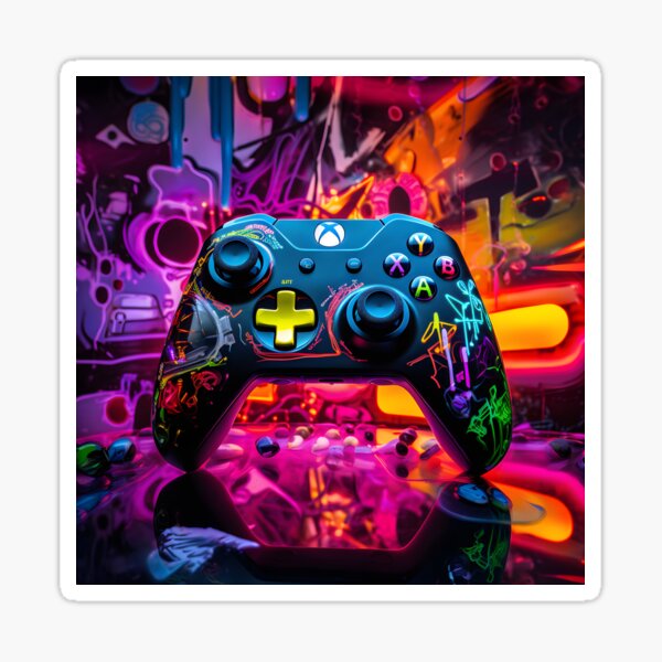 "Abstract Neon Art Xbox One Controller " Sticker for Sale by ARTficiallyAnon | Redbubble