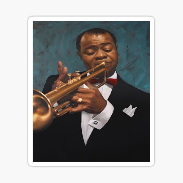 "Louis Armstrong Satchmo" Sticker for Sale by Sylvanny | Redbubble