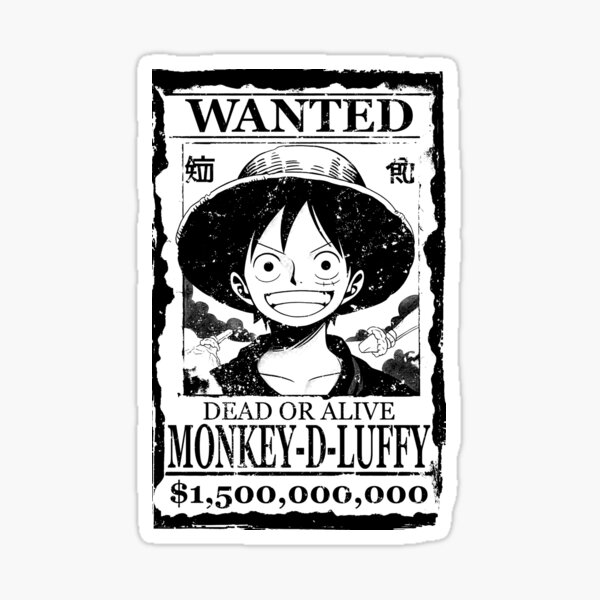 "One Piece Luffy Wanted Poster Fanart" Sticker for Sale by RetroPandora ...