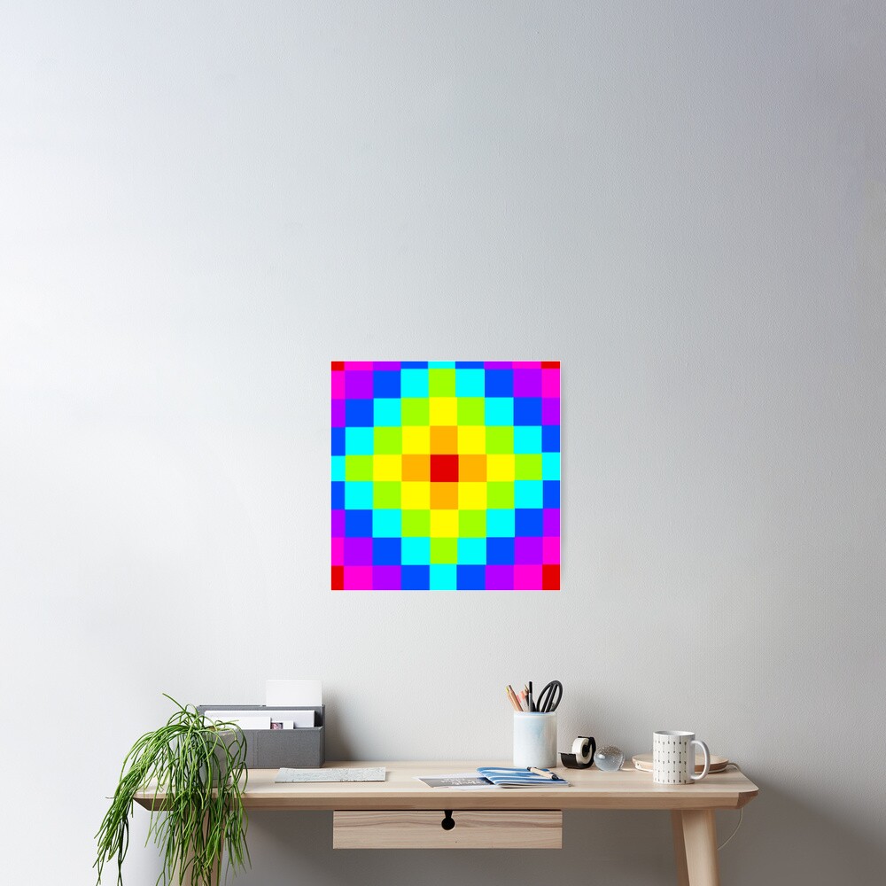 "Rainbow Pixels" Poster for Sale by feeble-platypus | Redbubble