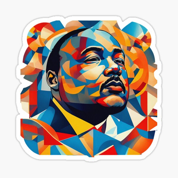 "American Leader Martin Luther King Jr. Colorful Portrait" Sticker for ...