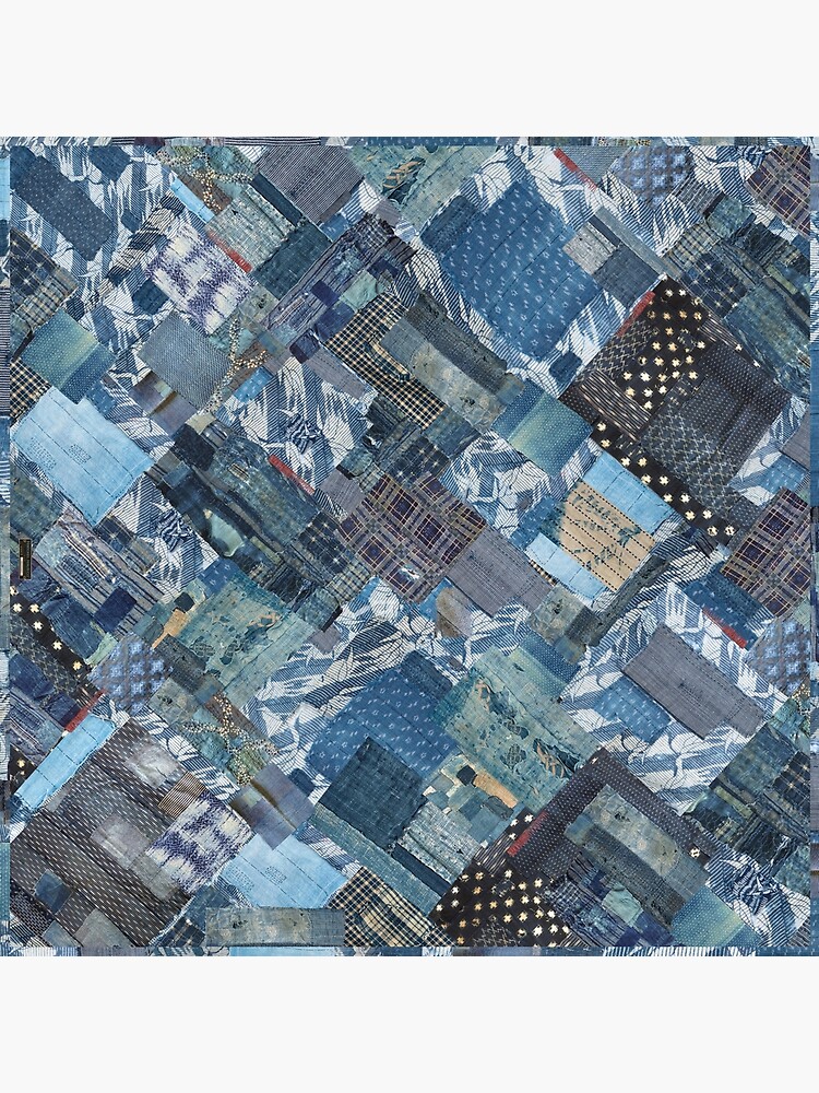 "japanese Boro blue indigo patchwork" Photographic Print for Sale by ...