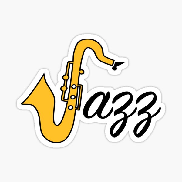 "jazz" Sticker for Sale by Vectorqueen | Redbubble