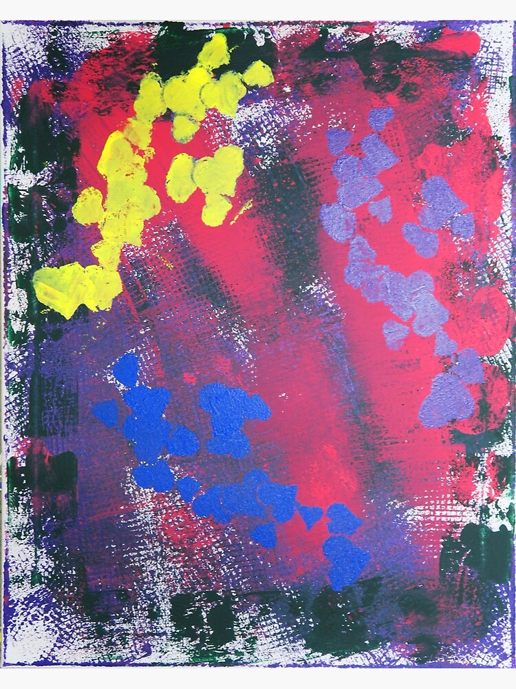 "Colorful Retro 80s Splatter Painting With Hearts" Poster by ...