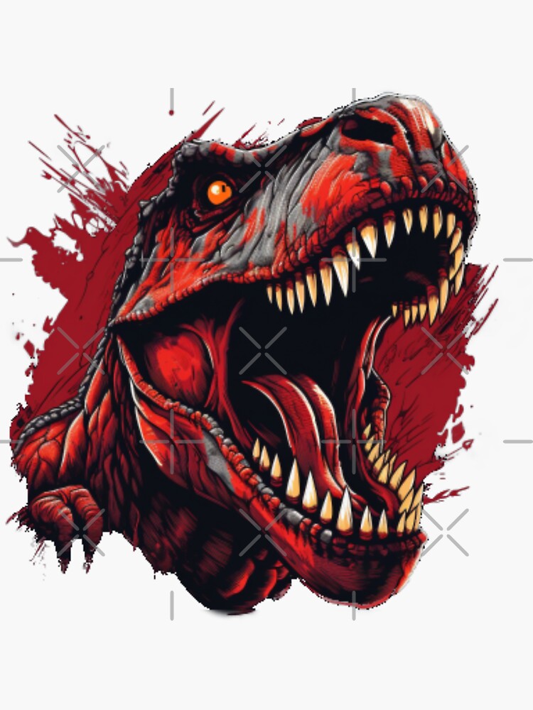 "Red T-Rex " Sticker for Sale by GraphicsJCM | Redbubble