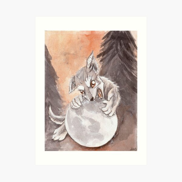 "Werewolf Puppy Watercolor Painting" Art Print for Sale by lysswhitart ...