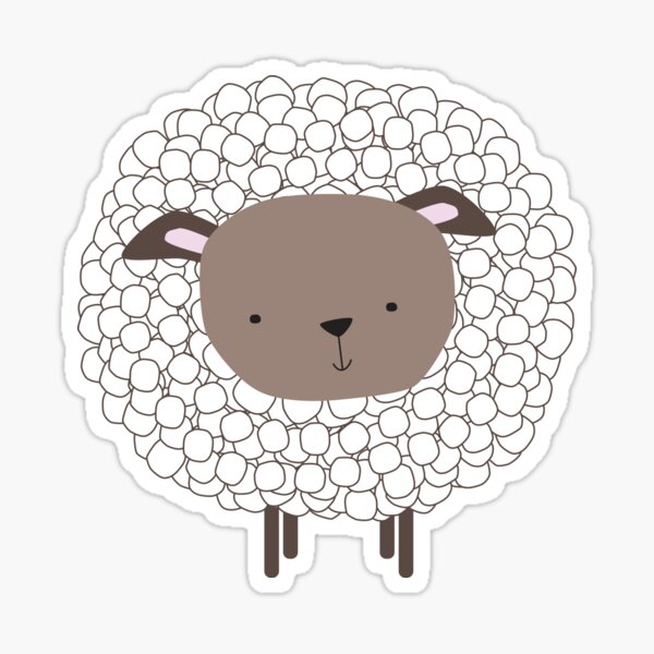 "Cute Little Sheep Illustration" Sticker for Sale by LindaTieuArt ...