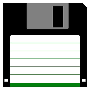 "Classic 3.5 Inch Diskette in Black and Green" Sticker for Sale by ...