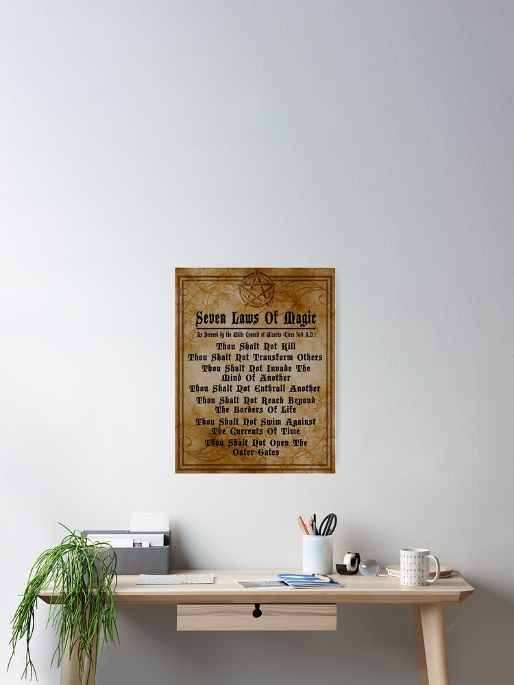 "Seven Laws Of Magic Parchment - Dresden Files" Poster for Sale by ...