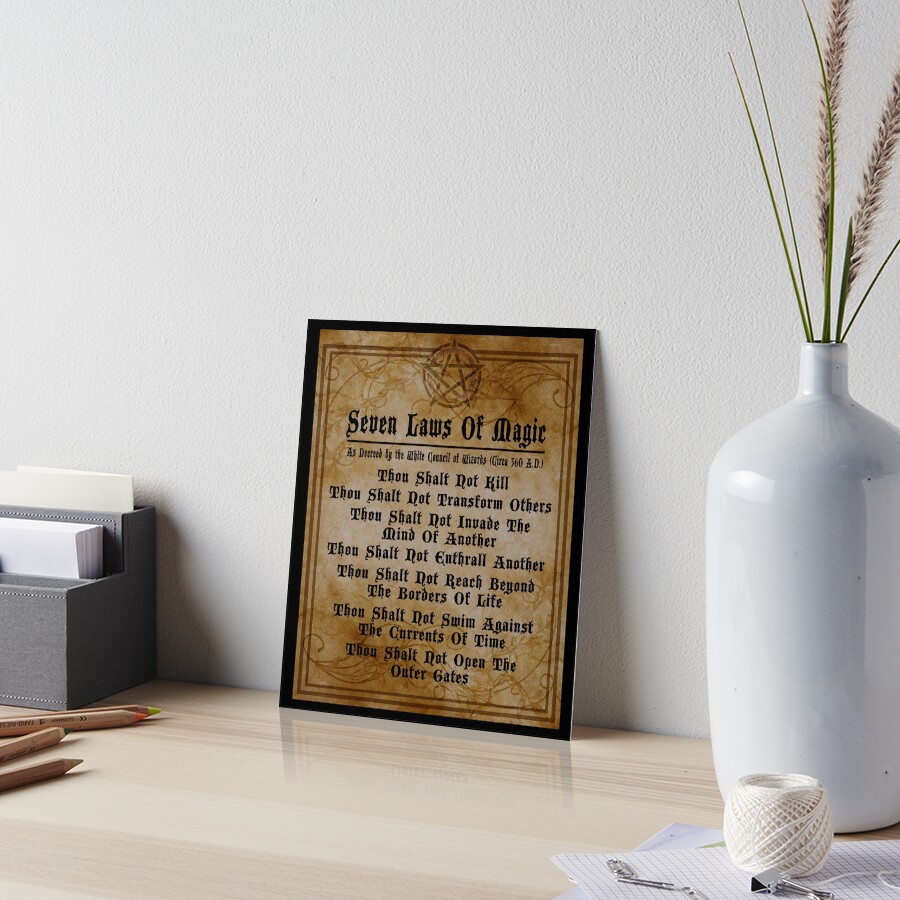 "Seven Laws Of Magic Parchment - Dresden Files" Poster for Sale by ...