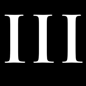 Pegatina for Sale con la obra «Número 3 Número romano III Blanco y ...