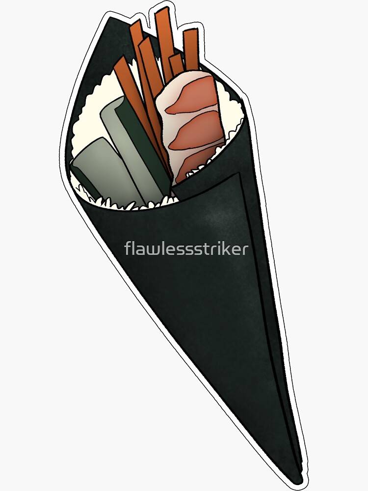 "Temaki Sushi Roll Sticker" Sticker for Sale by flawlessstriker | Redbubble