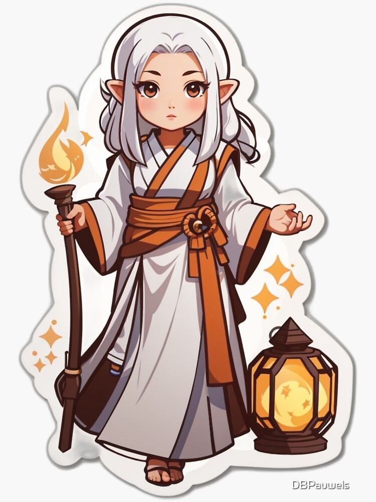 "Agile Zen Warrior, Chibi monk" Stickerundefined by DBPauwels | Redbubble