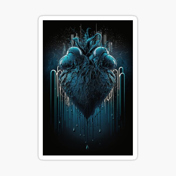"Cyber Design Dripping Heart" Sticker for Sale by CreativeCentre ...