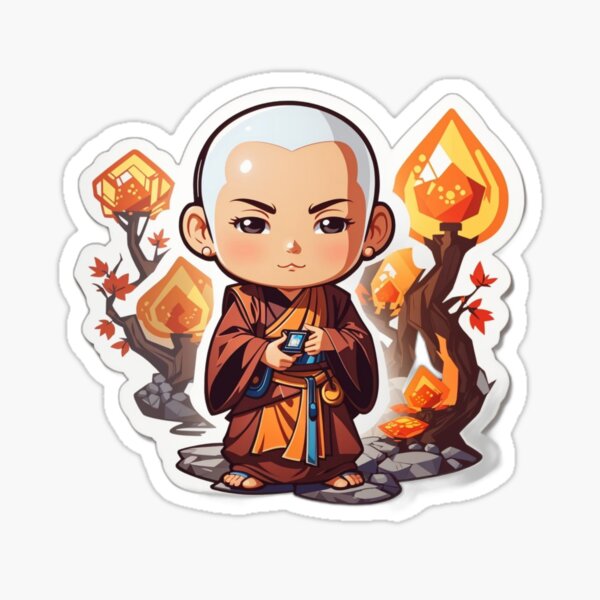 "Agile Fist Artist, Chibi monk" Stickerundefined by DBPauwels | Redbubble