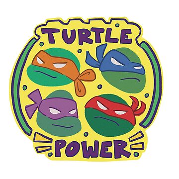 "turtle power" Sticker for Sale by KelsagaVin | Redbubble
