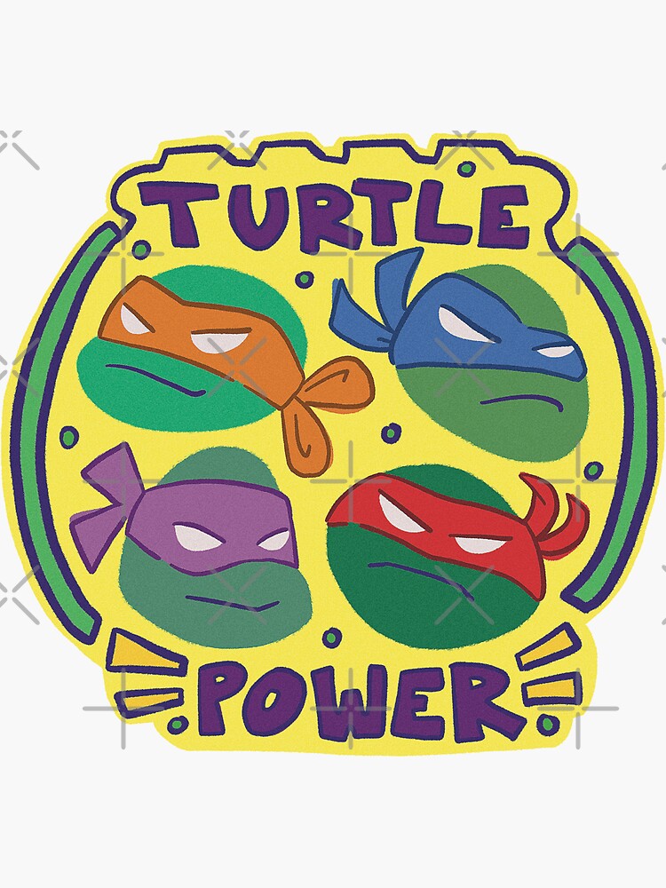 "turtle power" Sticker for Sale by KelsagaVin | Redbubble