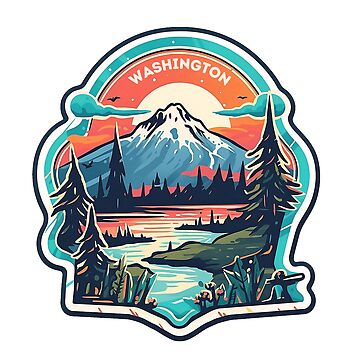 "Washington State Sticker 2" Sticker for Sale by CherryColaRain | Redbubble