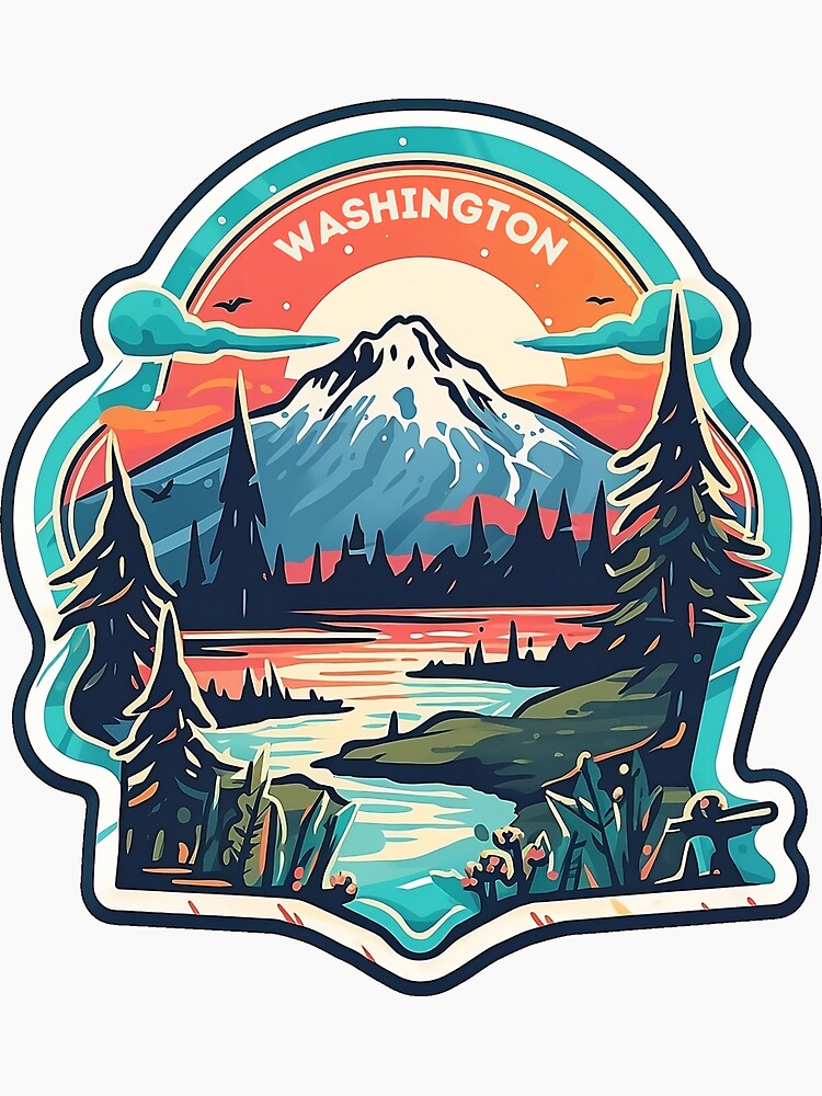 "Washington State Sticker 2" Sticker for Sale by CherryColaRain | Redbubble
