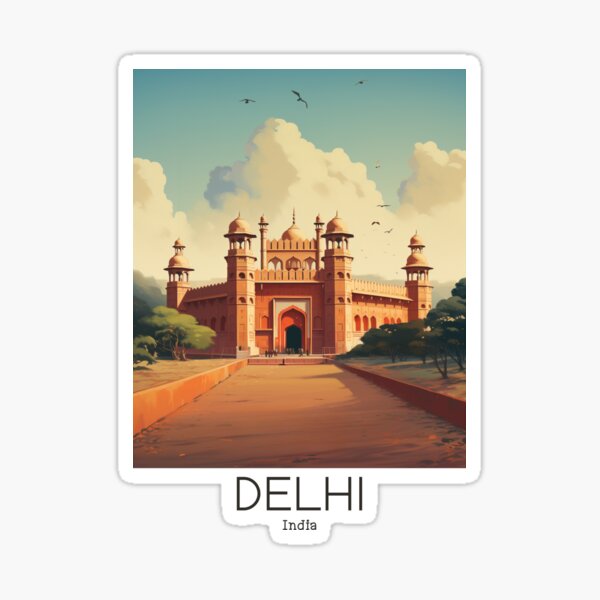 "A Vintage Travel Illustration of Delhi - India" Sticker for Sale by ...