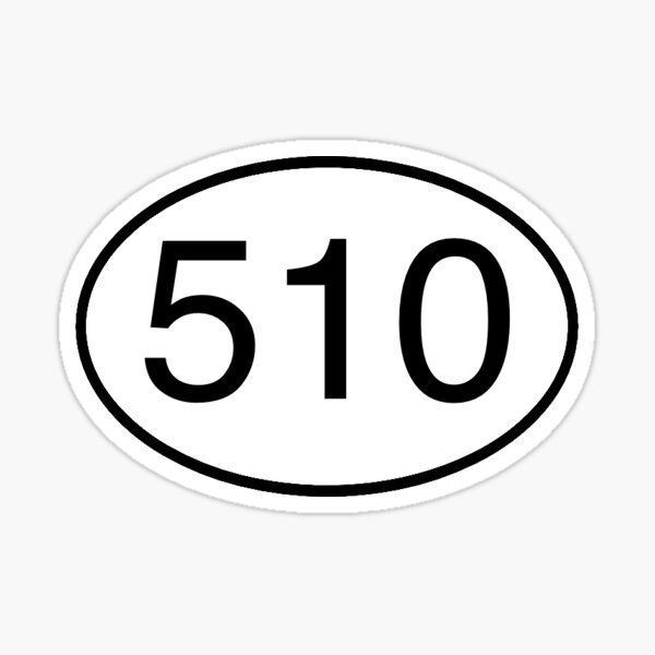 "510 Area Code" Sticker for Sale by sarahabigaill | Redbubble