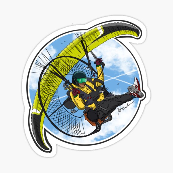 "Paramotor powered parachute" Sticker for Sale by Michael Garber ...