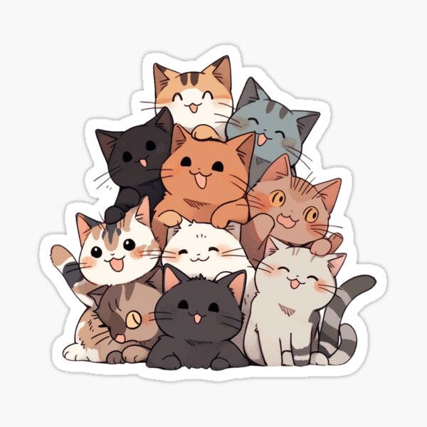 "Cute Cats" Sticker for Sale by KLYPStickers | Redbubble
