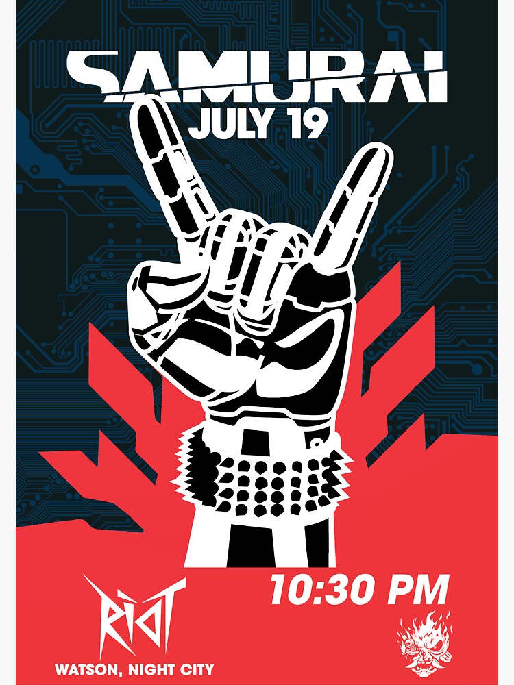 "Samurai, Live At Riot" Sticker for Sale by BlastRiot | Redbubble