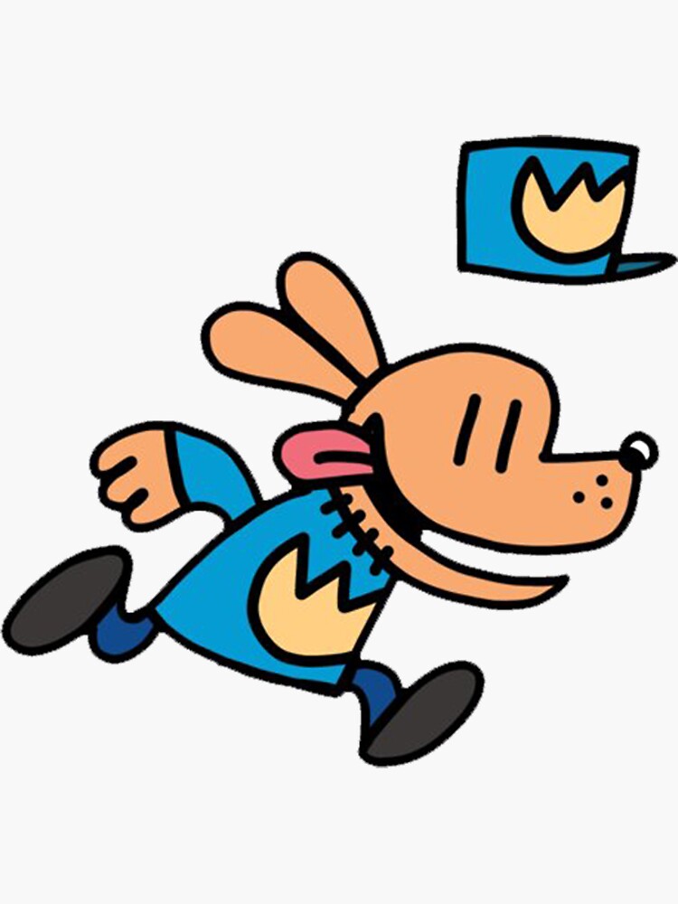 "Vintage Officer Dog Man Running" Sticker for Sale by coLlenCream ...