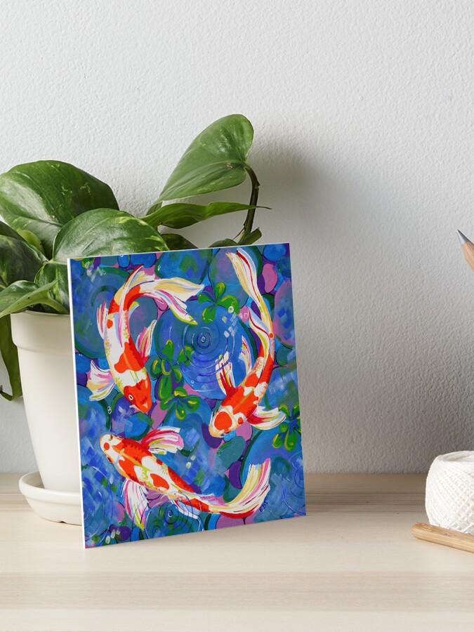"Koi - Acrylic koi fish painting" Art Board Print for Sale by EveiArt ...