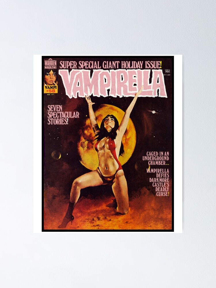 "ANOTHER GREAT VINTAGE VAMPIRELLA MAGAZINE COVER! 58" Poster for Sale ...