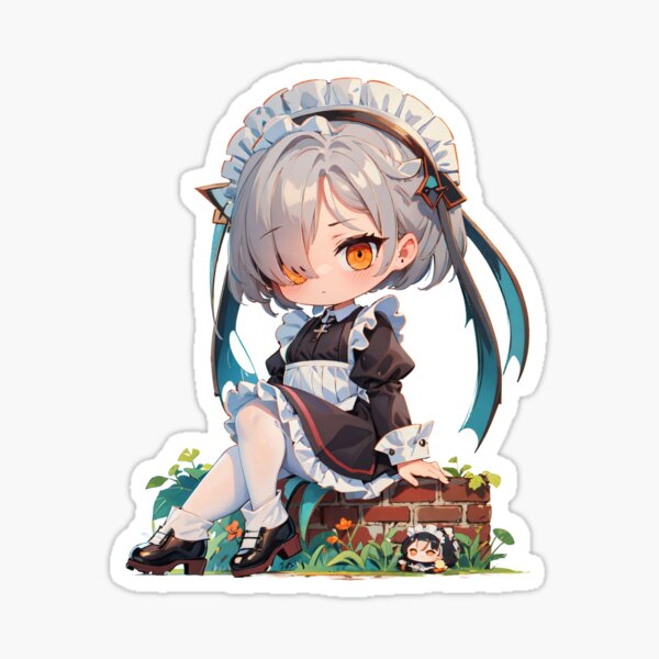 "Cute Chibi Maid" Sticker for Sale by Bocchi-Miyazuki | Redbubble