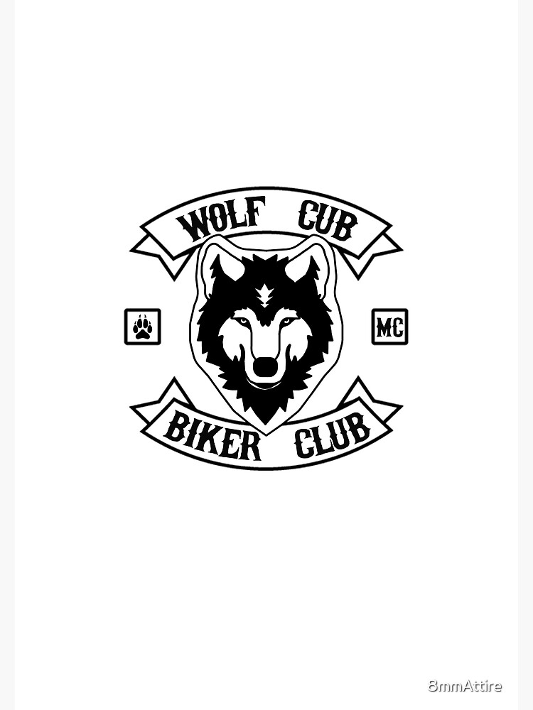 "Wolf Cub Biker Club" Poster by 8mmAttire | Redbubble