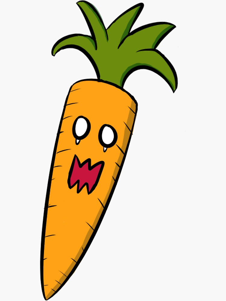 "screaming carrot " Sticker by SockieTheDoggo | Redbubble