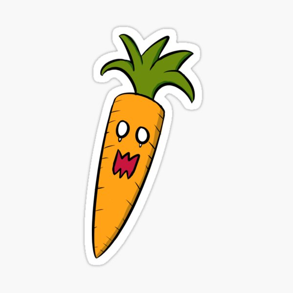 "screaming carrot " Sticker by SockieTheDoggo | Redbubble