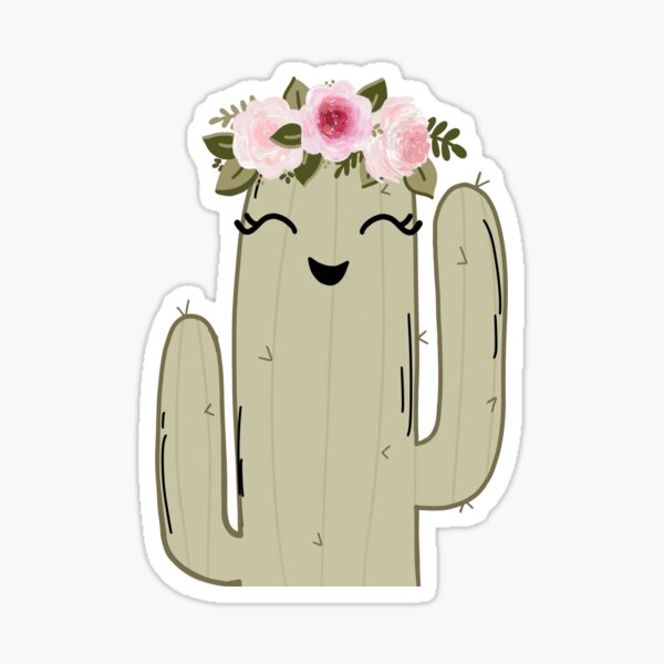 "Floral Cactus" Sticker by ktscanvases | Redbubble