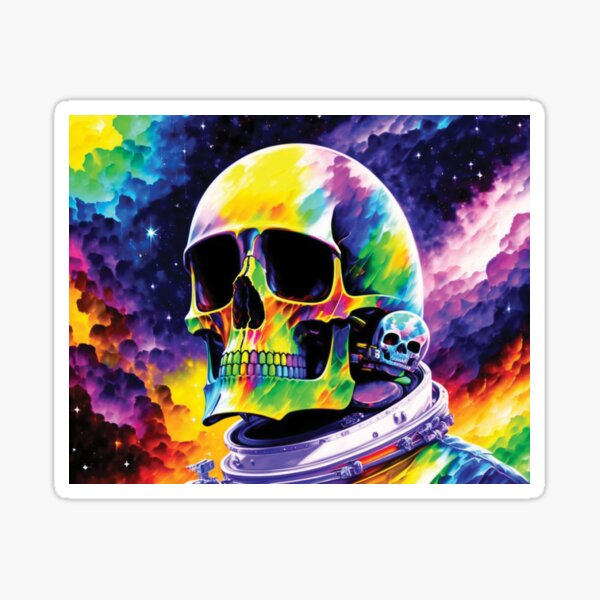 "Skull in astronaut suit " Sticker for Sale by Elegant Edge | Redbubble