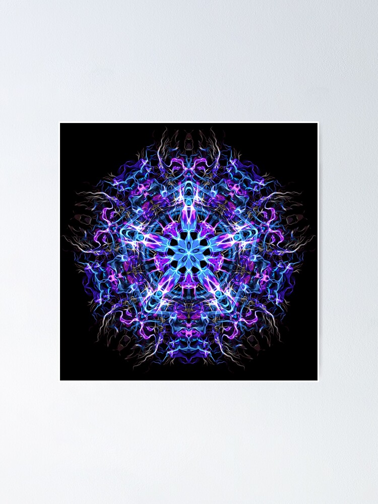 ".Psychedelic Trippy Hexagon Star Indigo Mandala - Fractal Sacred ...