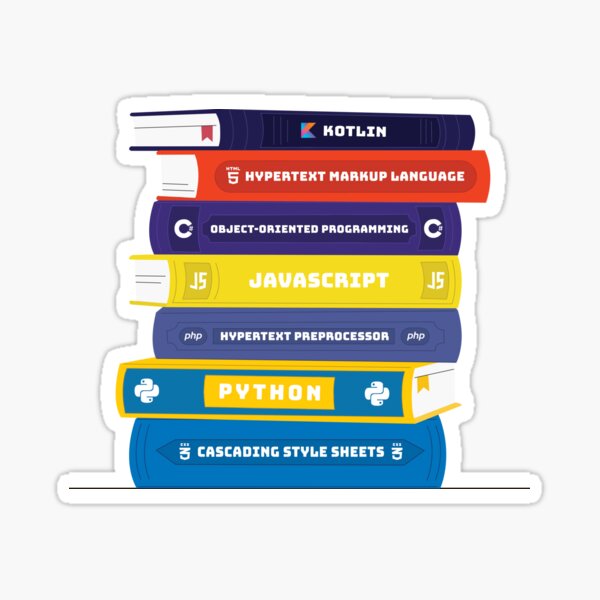 "Programing language books" Sticker for Sale by Code Monkeys | Redbubble